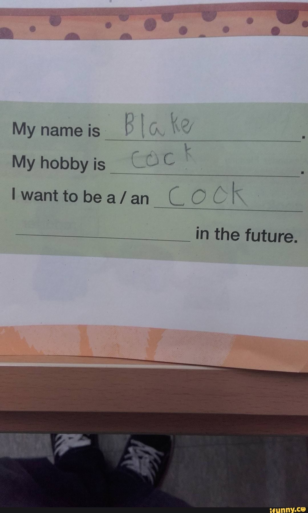 ESL teaching is fun. - My name is My hobbyis want to be a/ an I in the ...