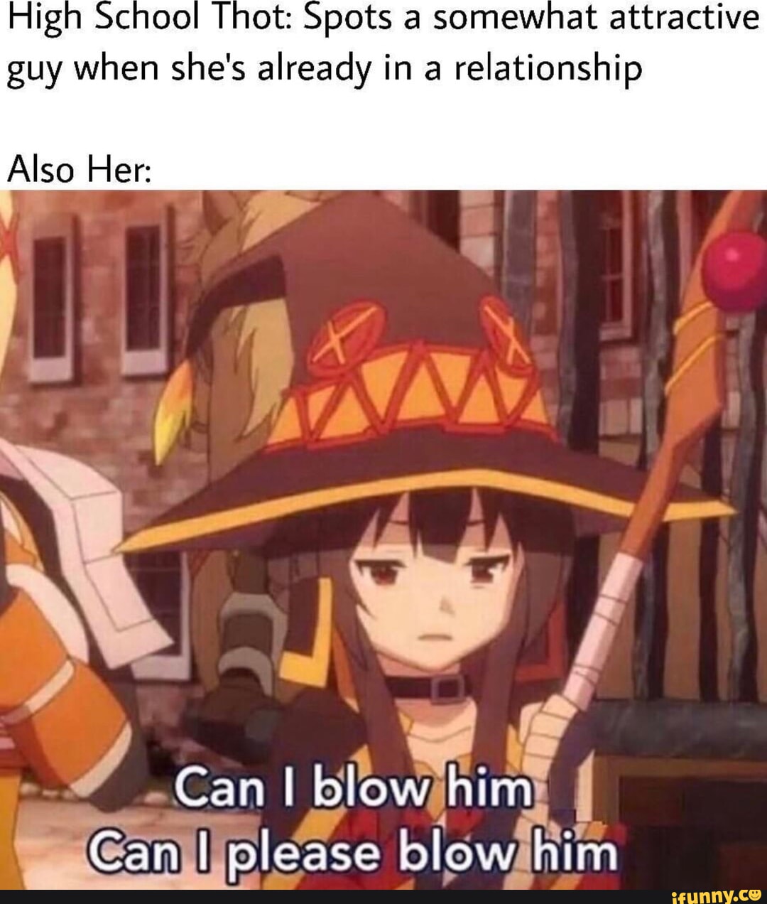 High School Thot: Spots a somewhat attractive guy when she's already in ...