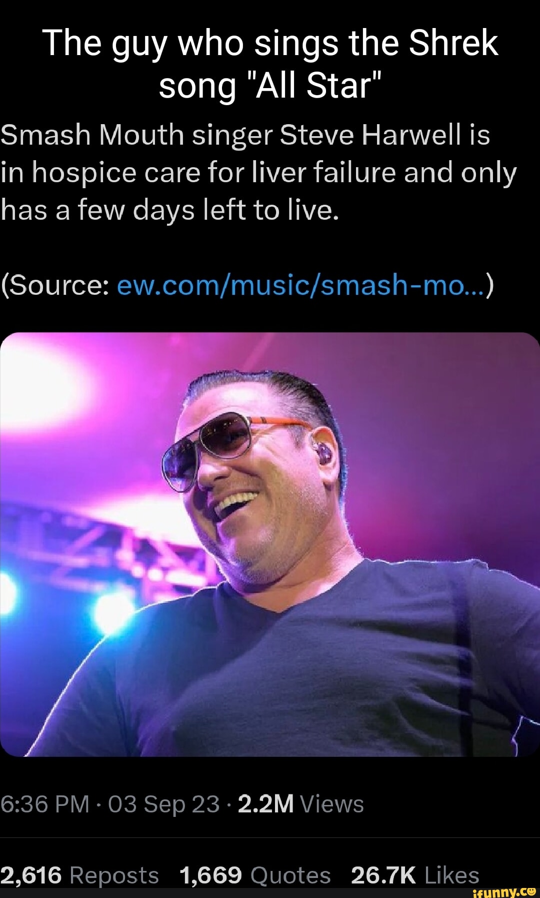 The guy who sings the Shrek song "All Star" Smash Mouth singer Steve ...