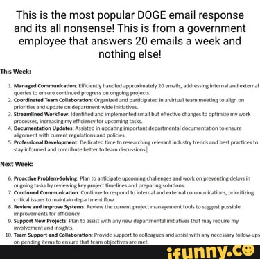 This is the most popular DOGE email response and its all nonsense! This ...