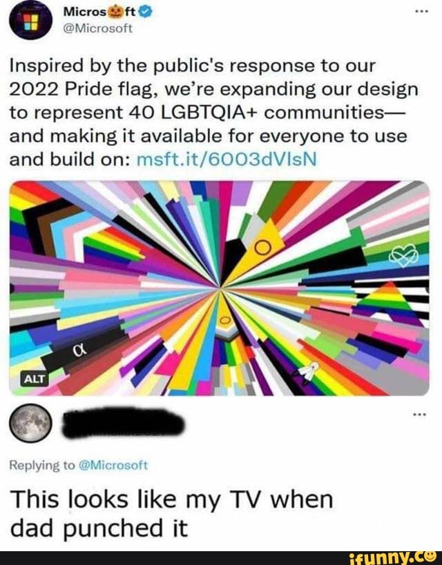 @Microsoft Inspired by the public's response to our 2022 Pride flag, we ...