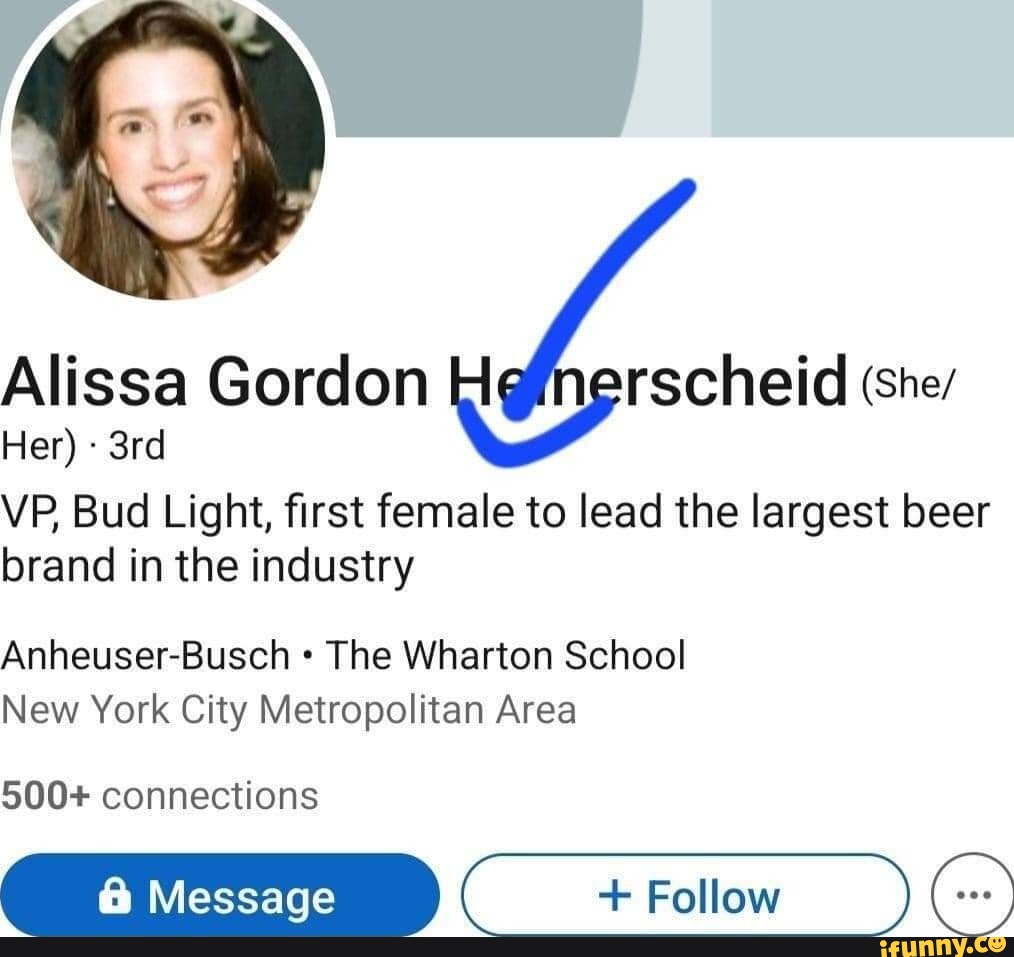 Alissa Gordon (She/ Her) VP, Bud Light, first female to lead the ...
