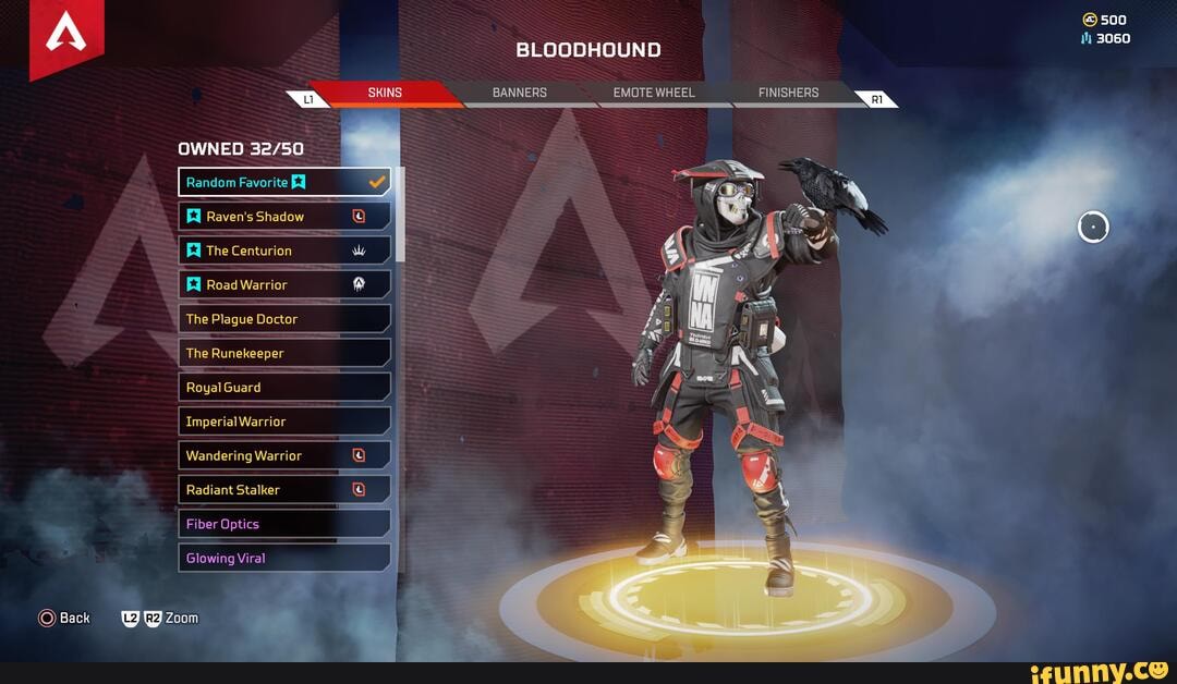 @500 3060 BLOODHOUND SKINS BANNERS EMOTE WHEEL FINISHERS OWNED Random ...