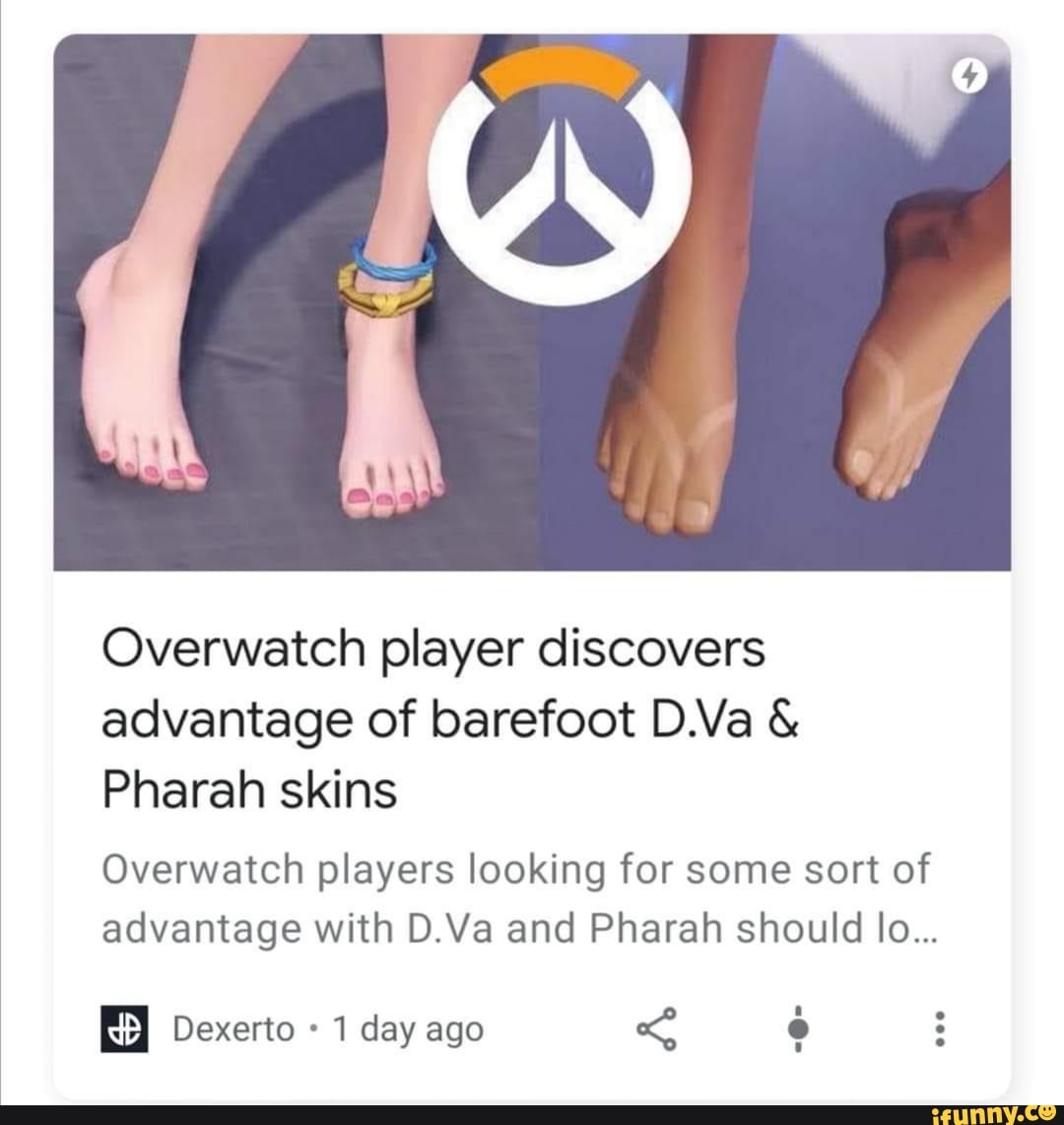Overwatch player discovers advantage of barefoot D.Va & Pharah skins ...