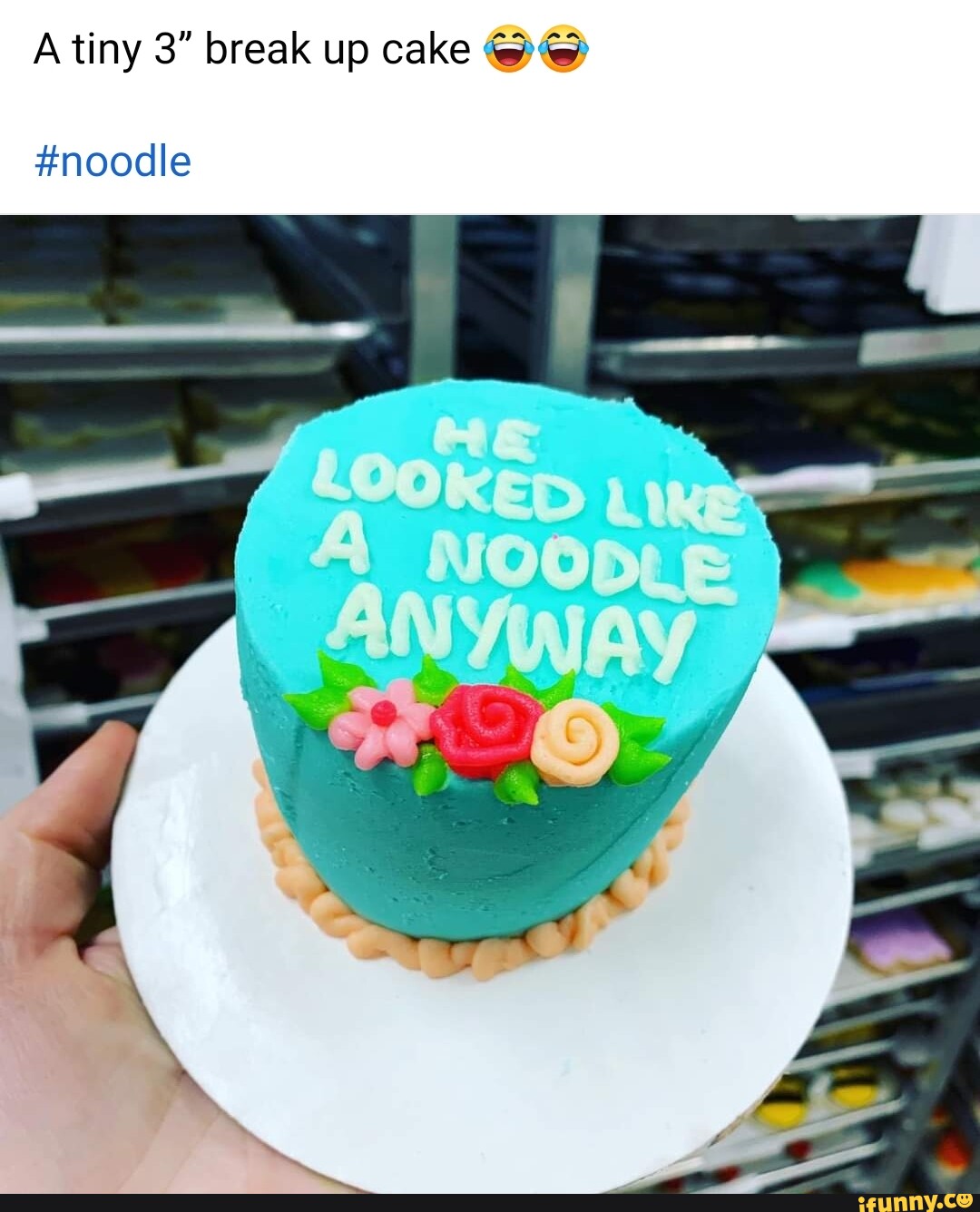 A tiny 3" break up cake #noodle - iFunny