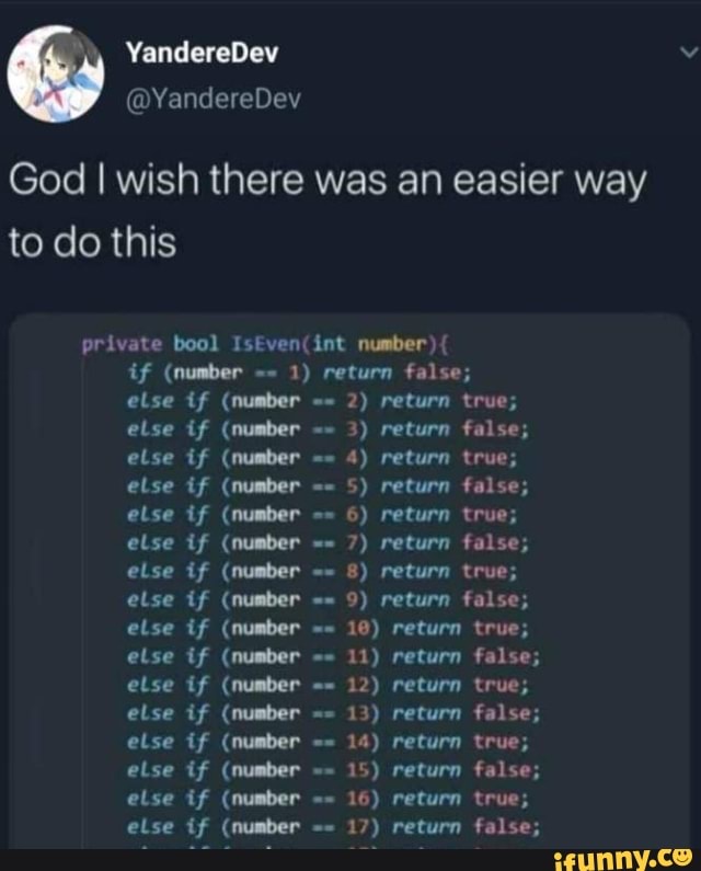 YandereDev @YandereDev God I wish there was an easier way to do this ...
