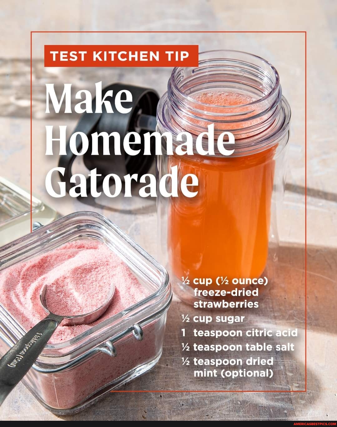 TEST KITCHEN TIP -Make Homemade Gatorade cup ounce) freeze-dried NN cup ...