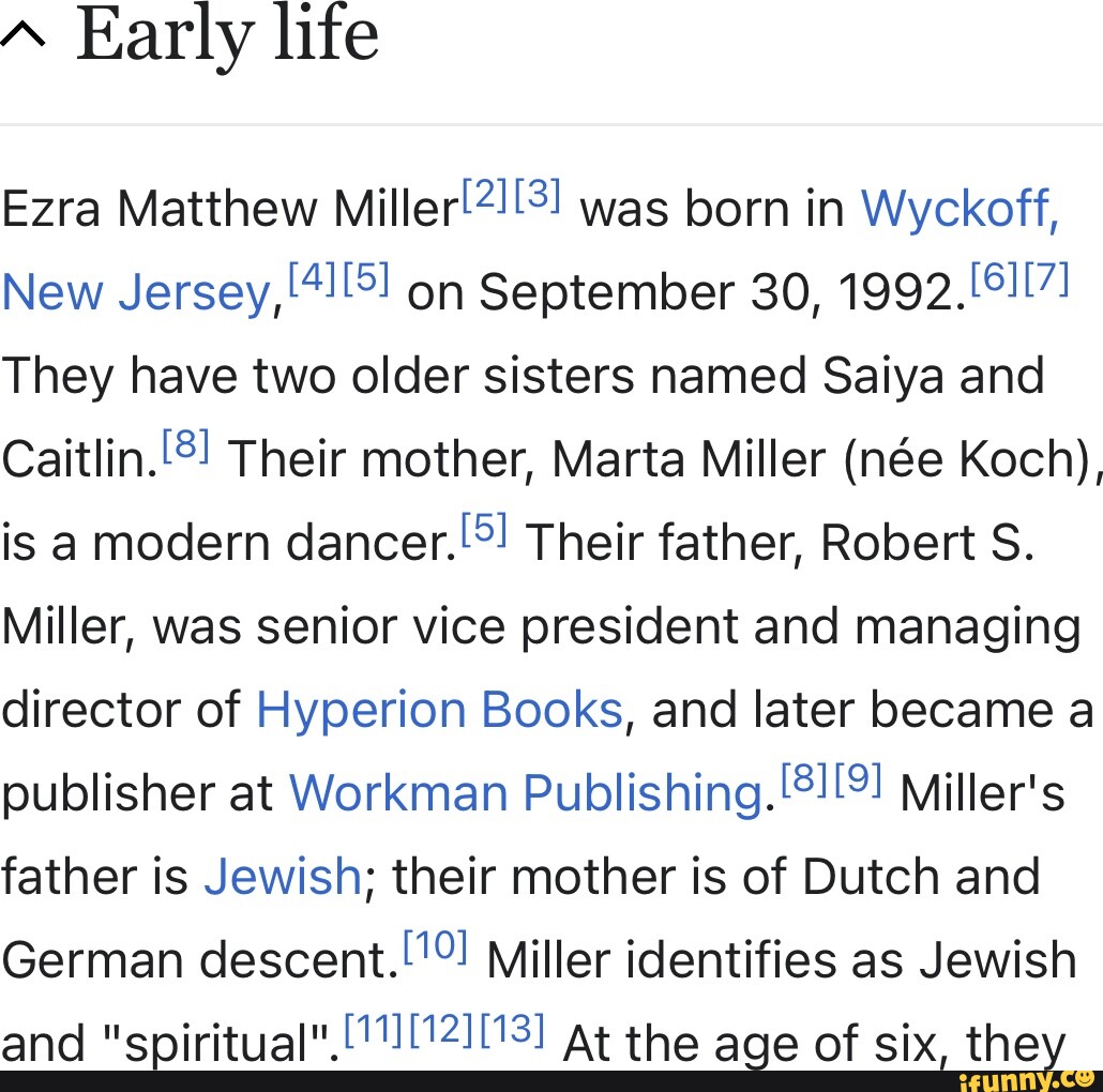 A Early life Ezra Matthew was born in Wyckoff, New Jersey, on September ...
