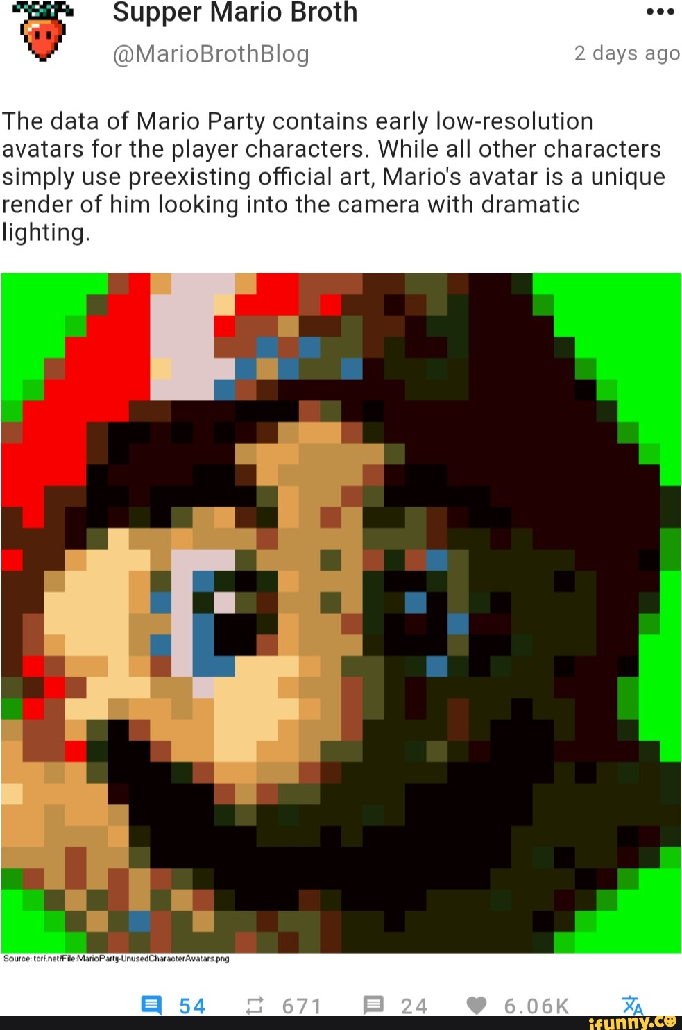 Supper Mario Broth The data of Mario Party contains early low ...