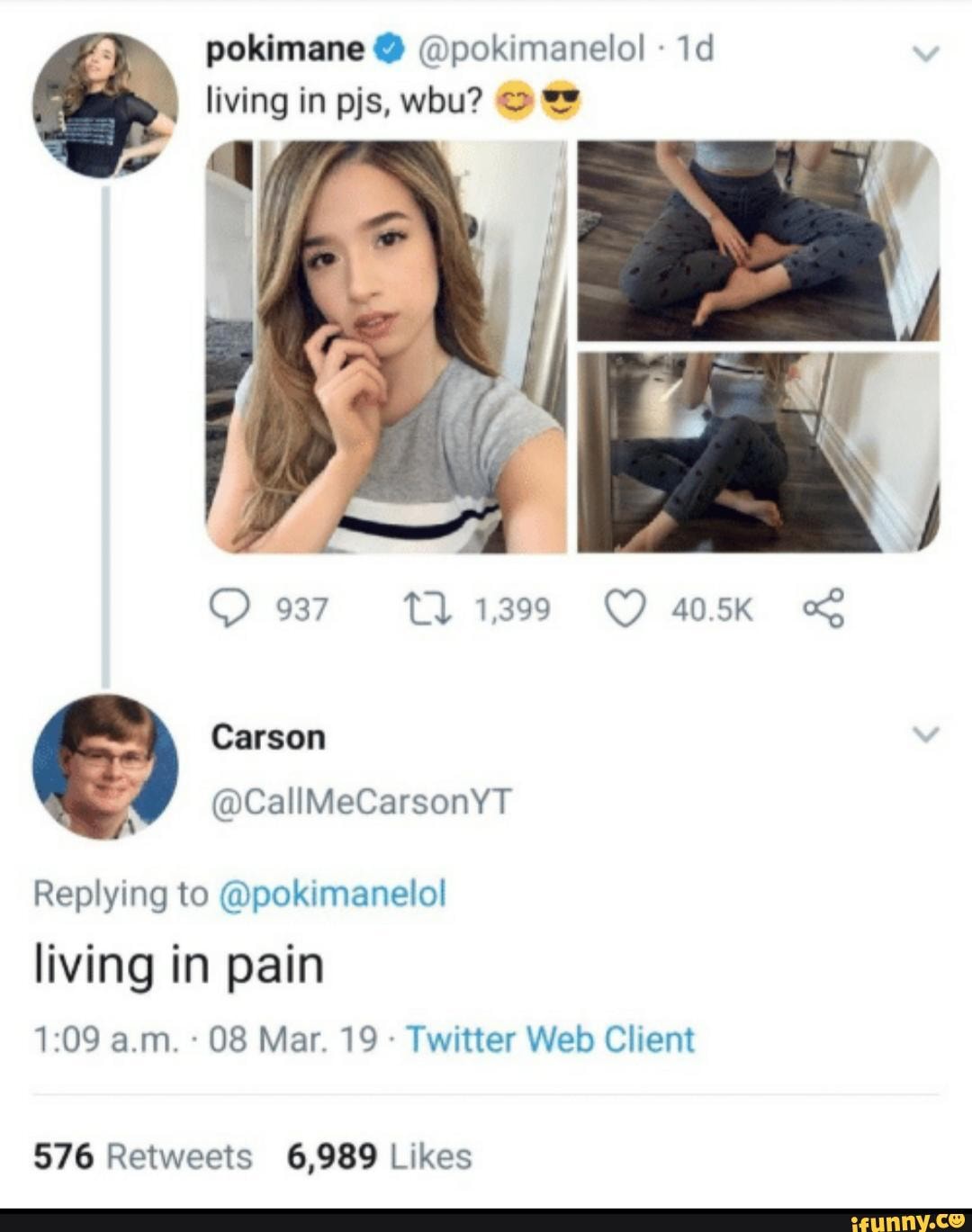 Pokimane (Apokimanelol Replying to @pokimanelol living in pain Twitter ...