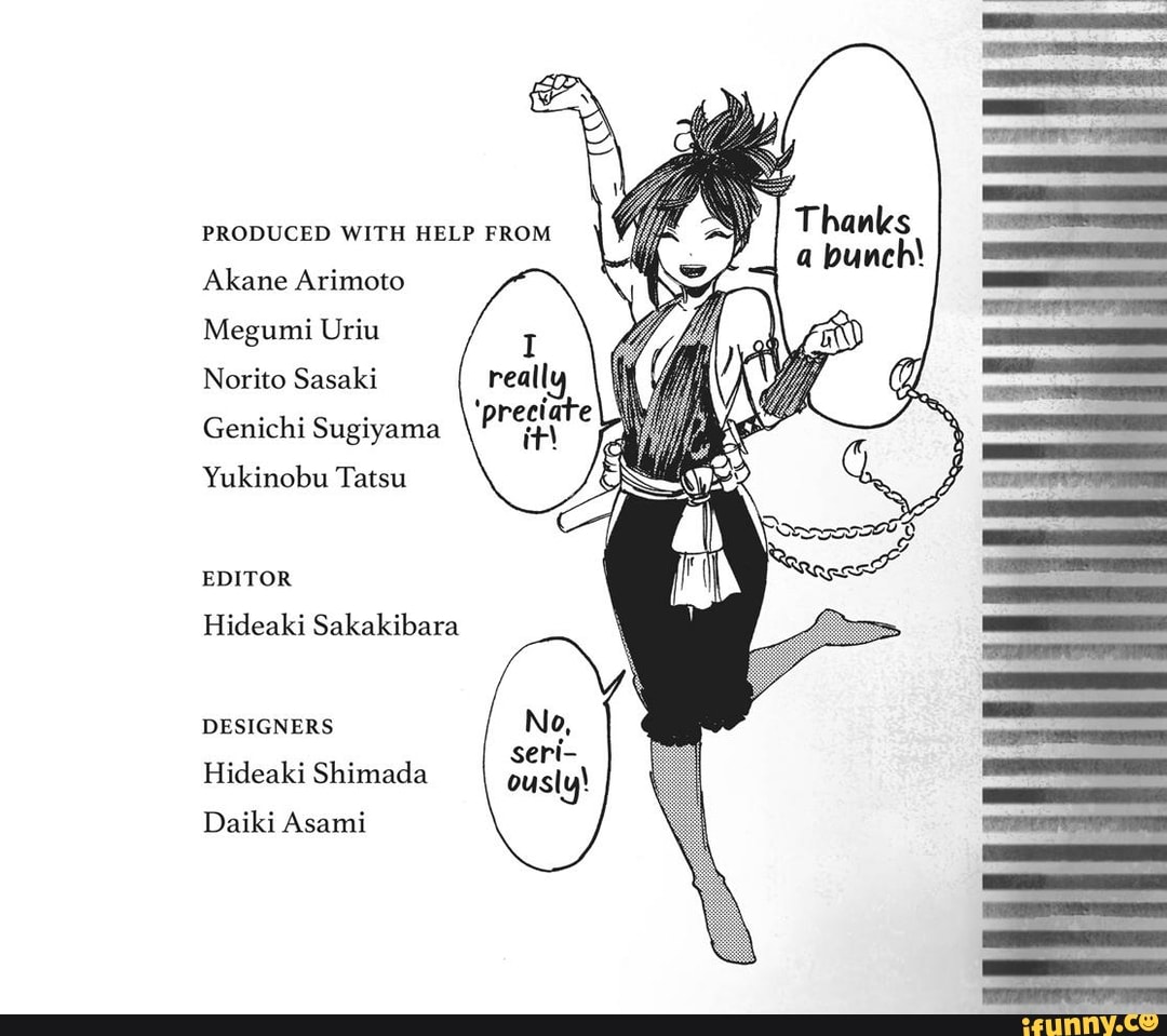 Thanks PRODUCED WITH HELP FROM a bunch\ Akane Arimoto Megumi Uriu ...