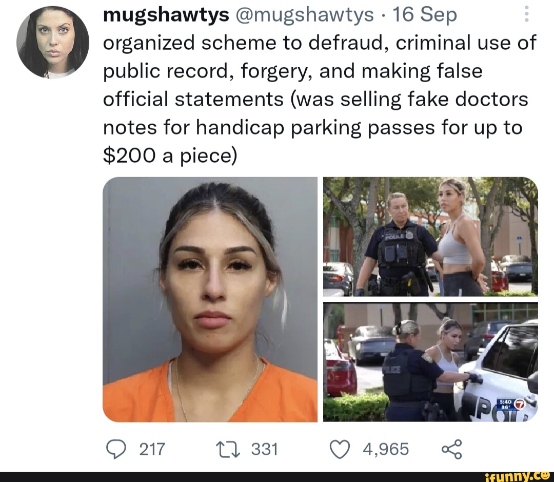 Mugshawtys @mugshawtys 16 Sep organized scheme to defraud, criminal use ...