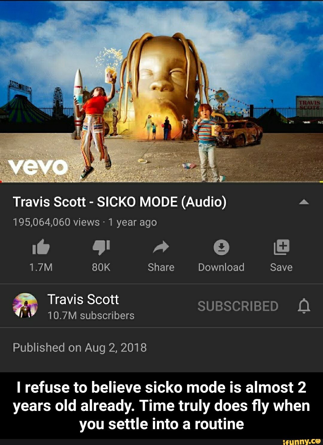 Travis Scott SICKO MODE (Audio) a 195,064,060 views 1 year ago I refuse ...