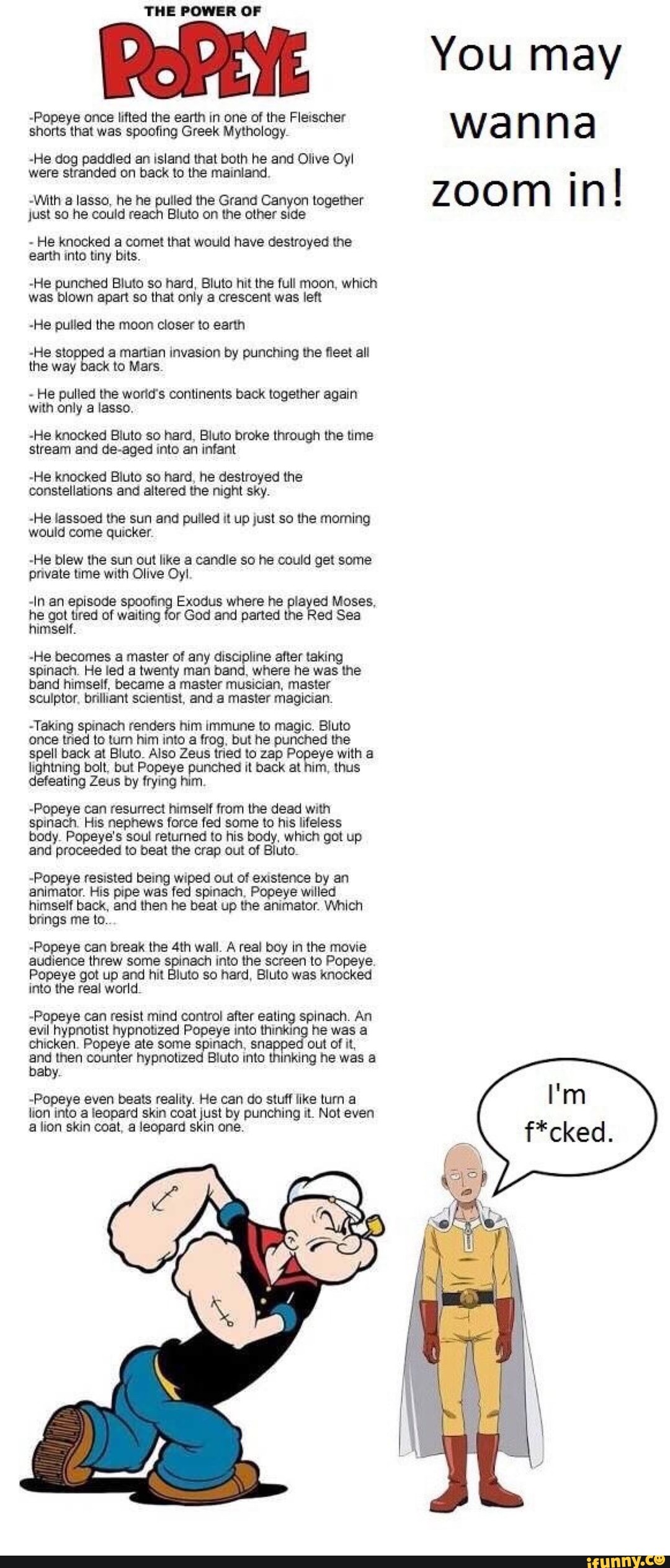 THE POWER OF You may -Popeye once lifted the earth in one of the ...