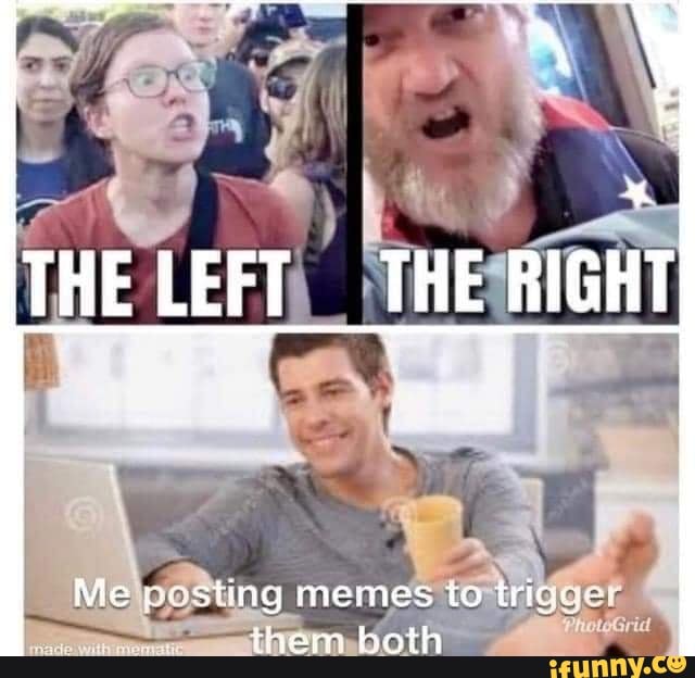 THE LEFT _THE RIGHT Me posting memes to triage: them both - iFunny