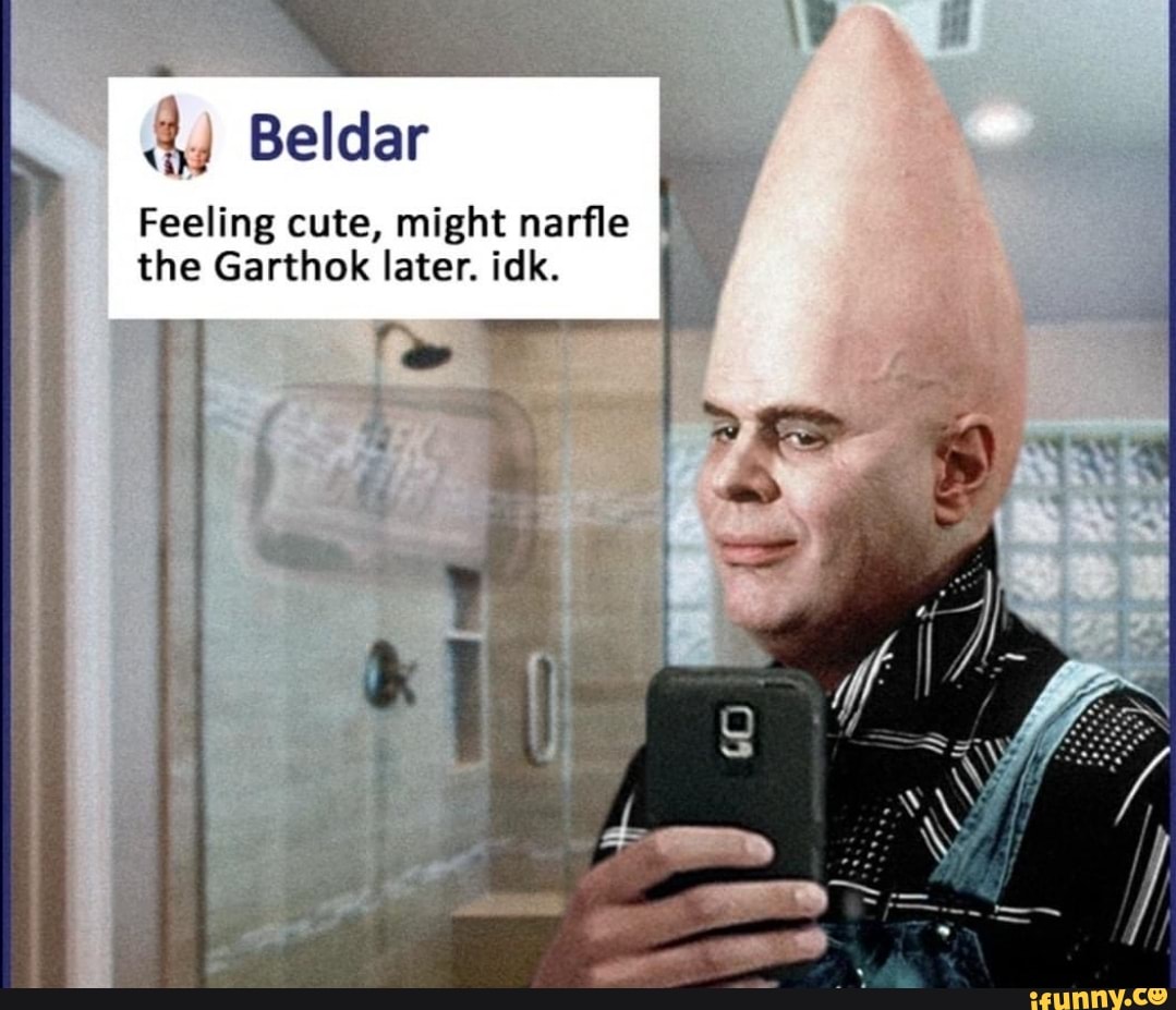 Beldar Feeling cute, might narfle the Garthok later. idk. - iFunny Brazil