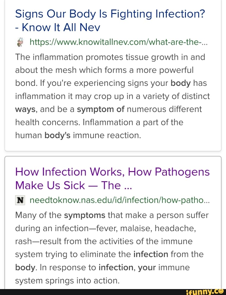 Signs Our Body Is Fighting Infection? - Know It All Nev The ...