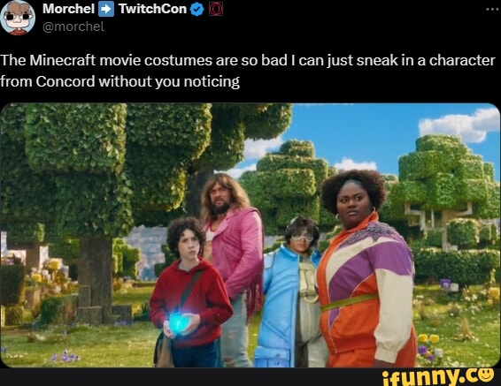 The Minecraft movie costumes are so bad I can just sneak in a character ...
