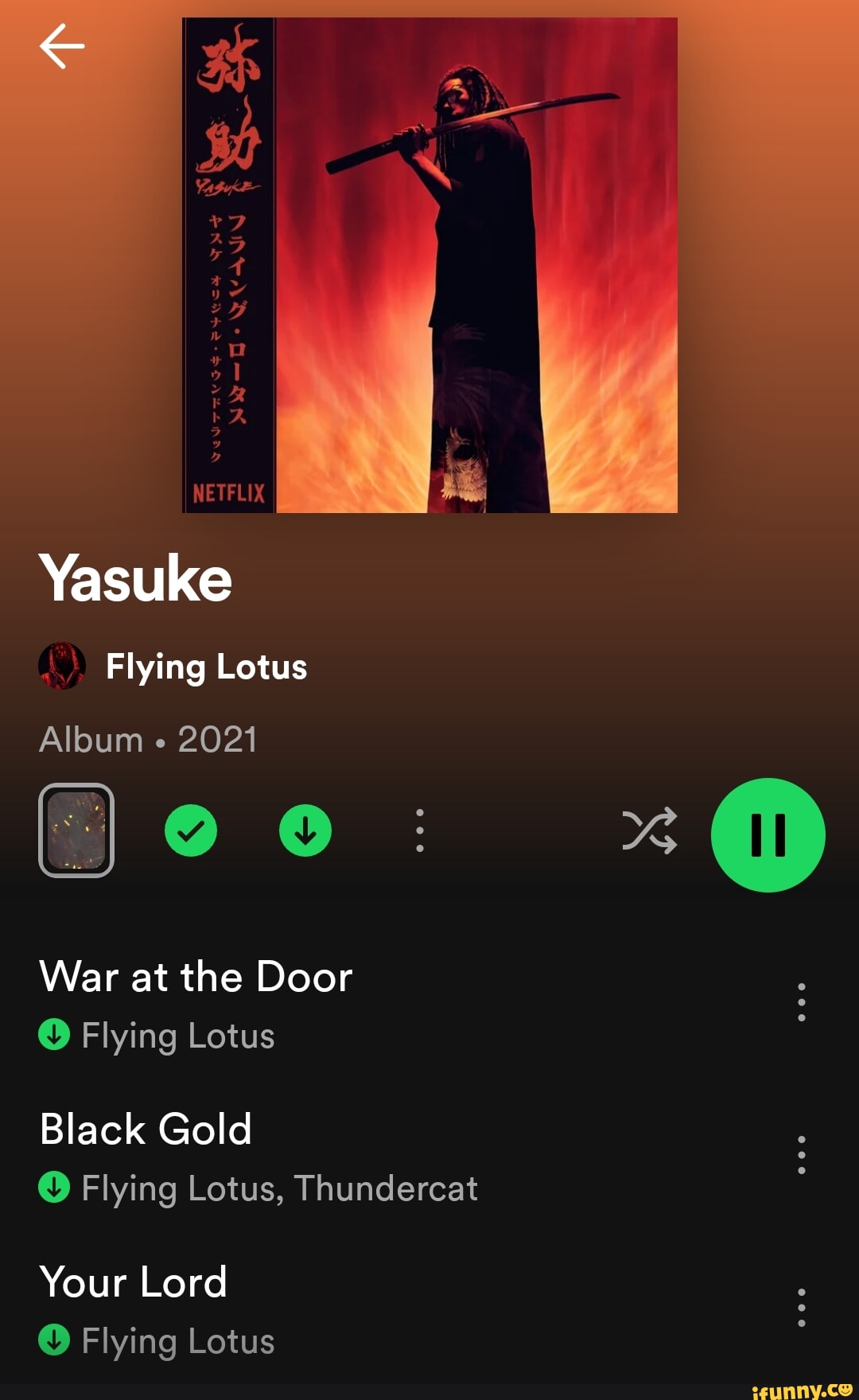 Yasuke Flying Lotus Album 2021 War at the Door Flying Lotus Black Gold ...