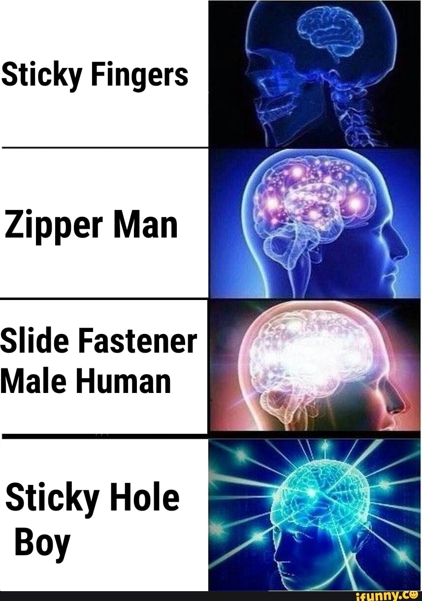 Sticky Fingers Zipper Man Slide Fastener Male Human Sticky Hole Boy ...