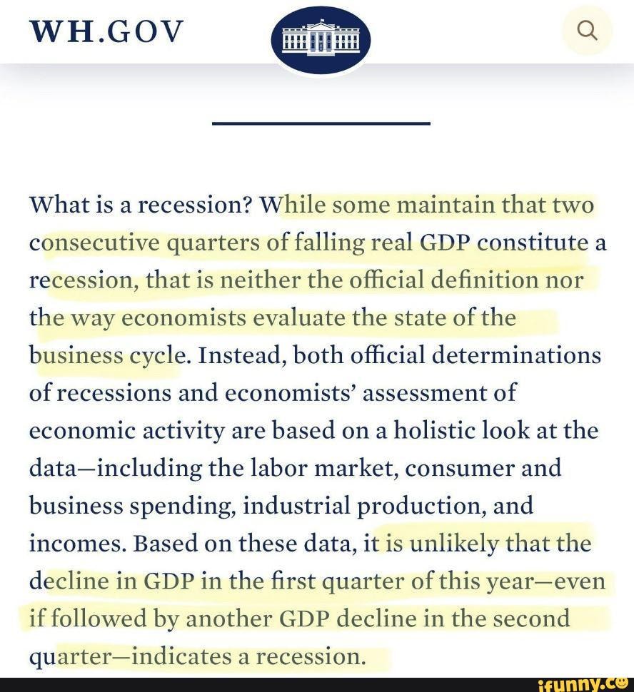 WH.GOV What is a recession? While some maintain that two consecutive ...