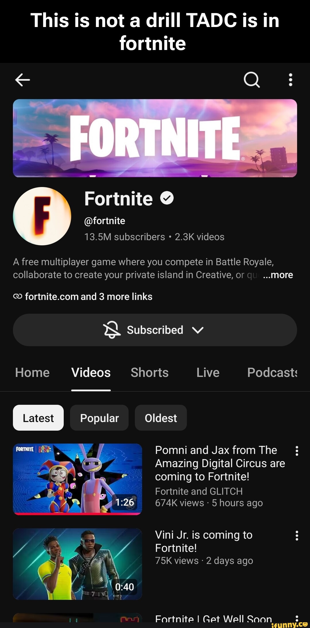This is not a drill TADC is in fortnite Fortnite @ A free multiplayer ...