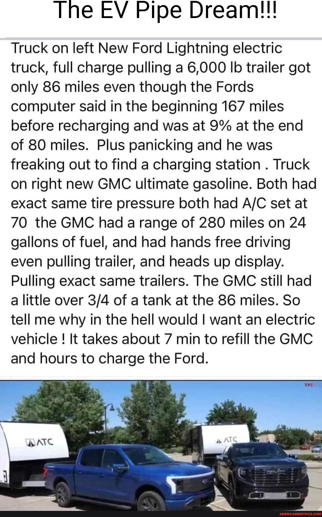 The EV Pipe Dream!!! Truck on left New Ford Lightning electric truck ...