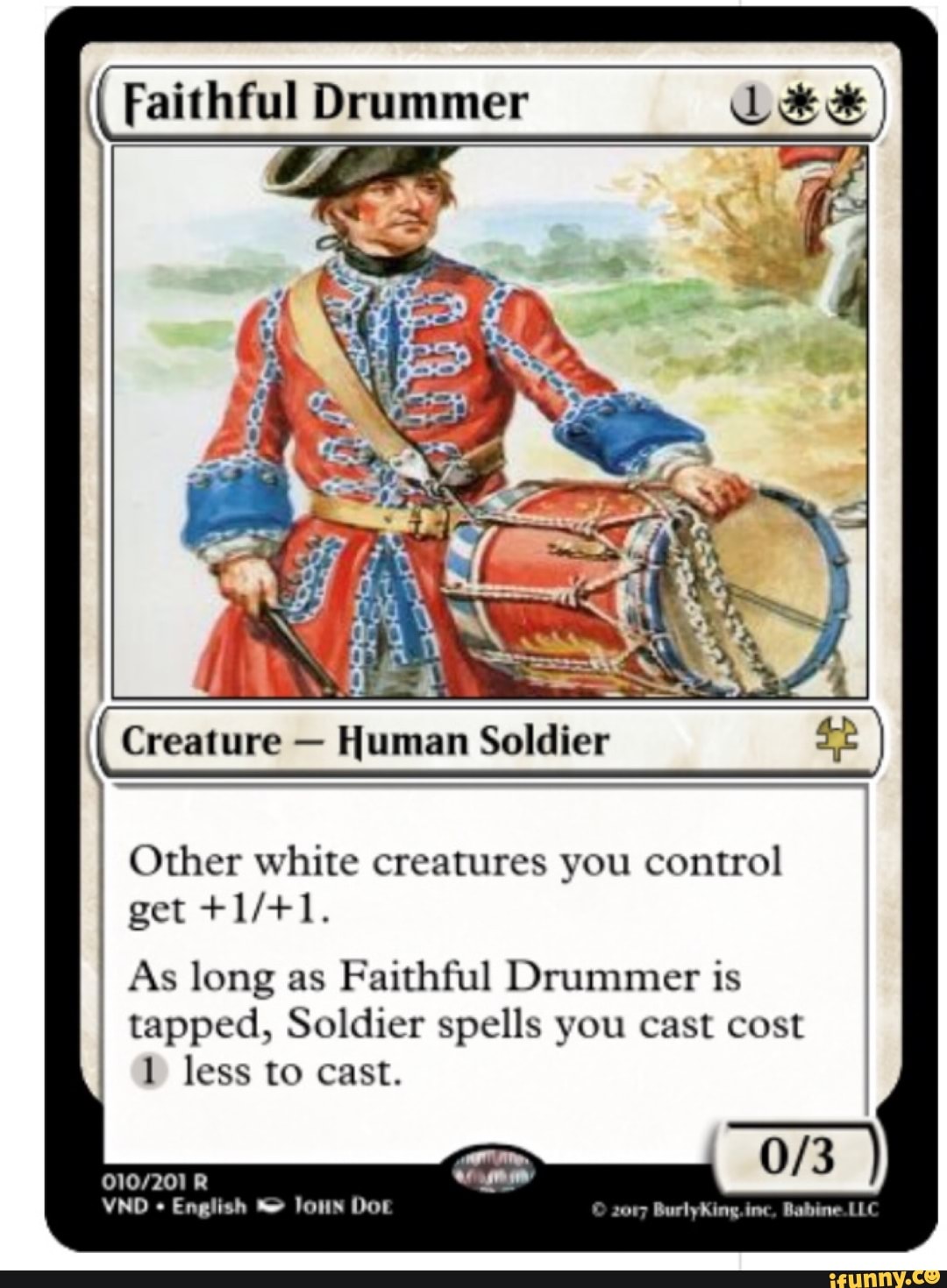 Creature Human Soldier 42 Other white creatures you control As long as ...