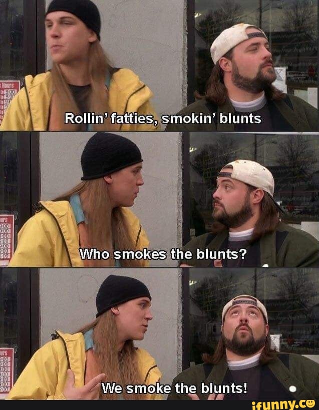 Rollin' fatties, sinckin' blunts Who smokes the blunts? We smoke he ...