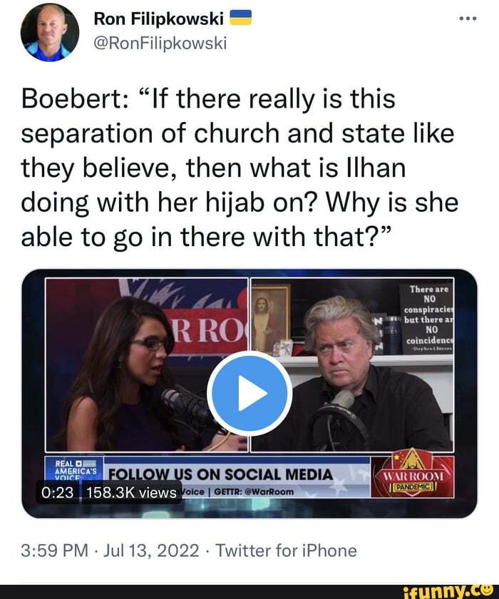 Ron Filipkowski Boebert: "If there really is this separation of church ...