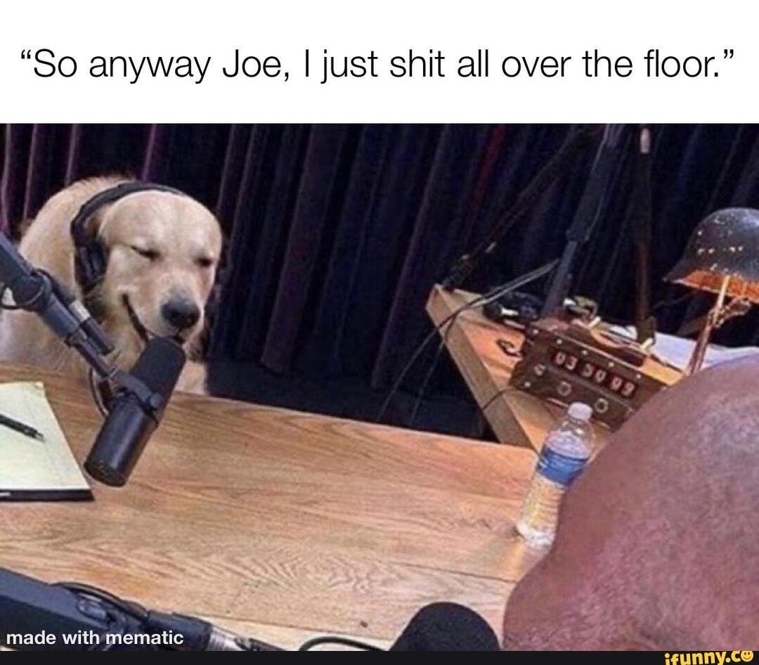 "SO anyway Joe, I just shit all over the floor." SS - iFunny