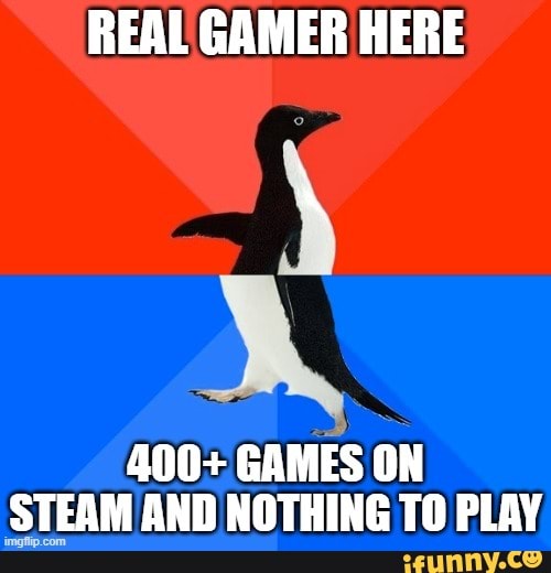 Real Gamer Here - REAL GAMER HERE 400+ GAMES ON STEAM AND NOTHING TO ...