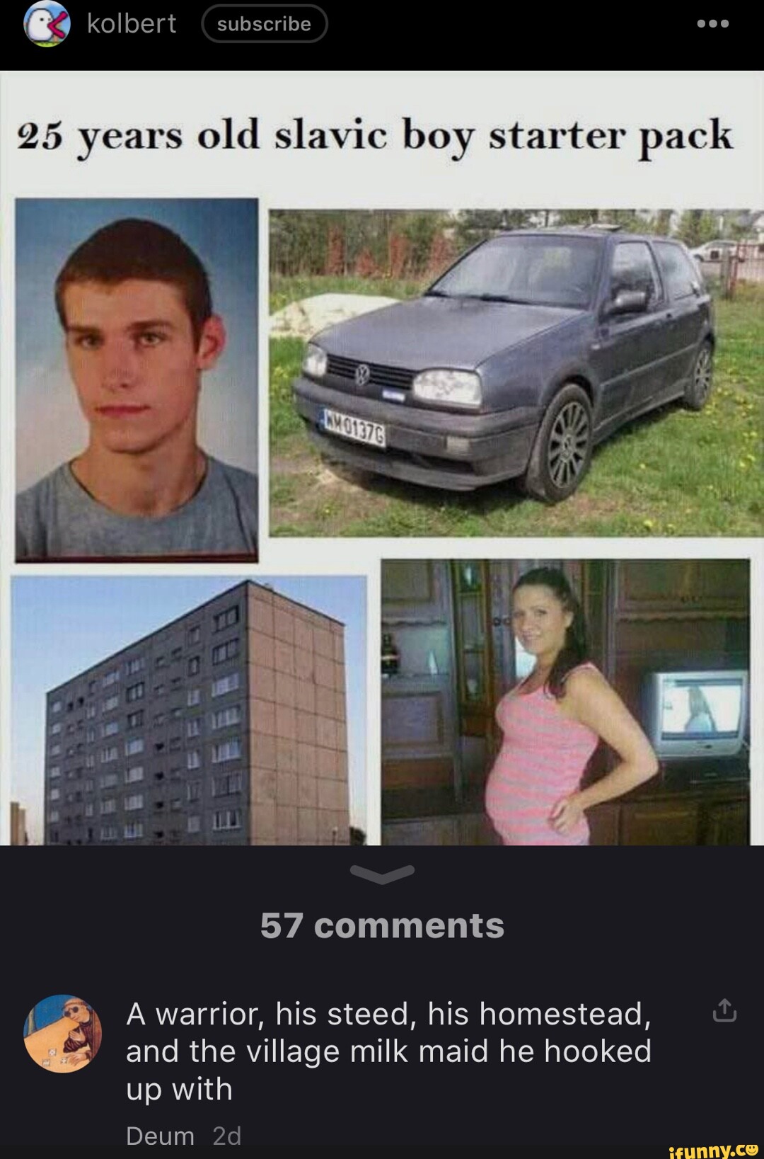 Kolbert subscribe 25 years old slavic boy starter pack 57 comments A ...