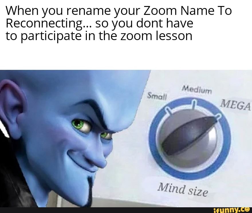 When you rename your Zoom Name To Reconnecting... so you dont have to ...