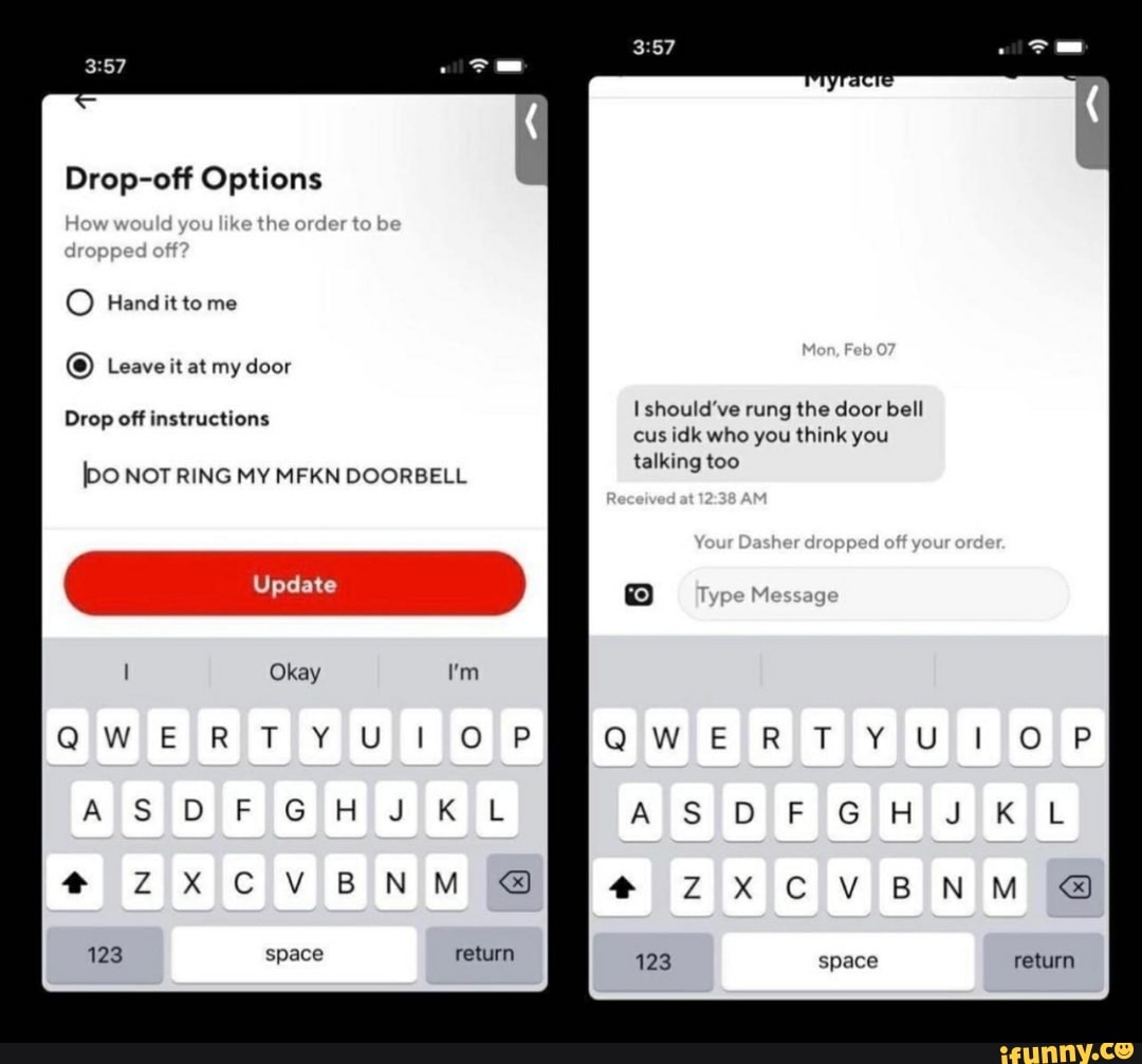 Drop-off Options ew would you like the off? Hand it tome @ Leave stat ...