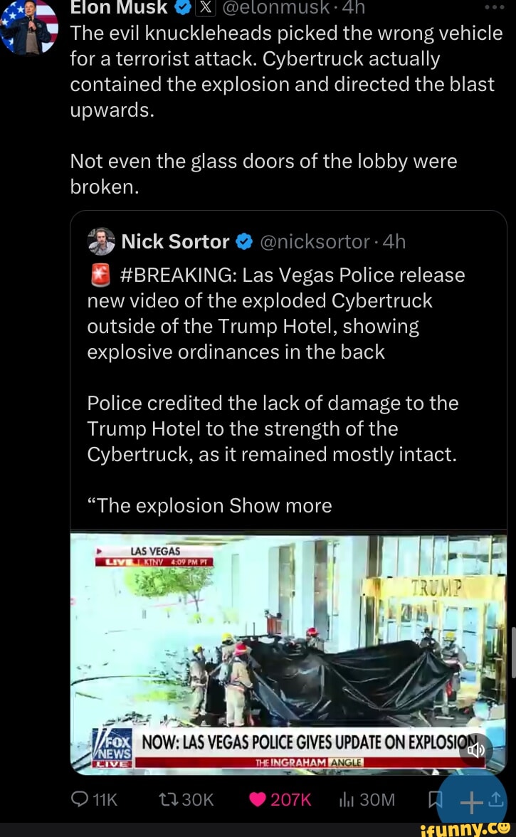 Mm Elon Musk The evil knuckleheads picked the wrong vehicle for a ...