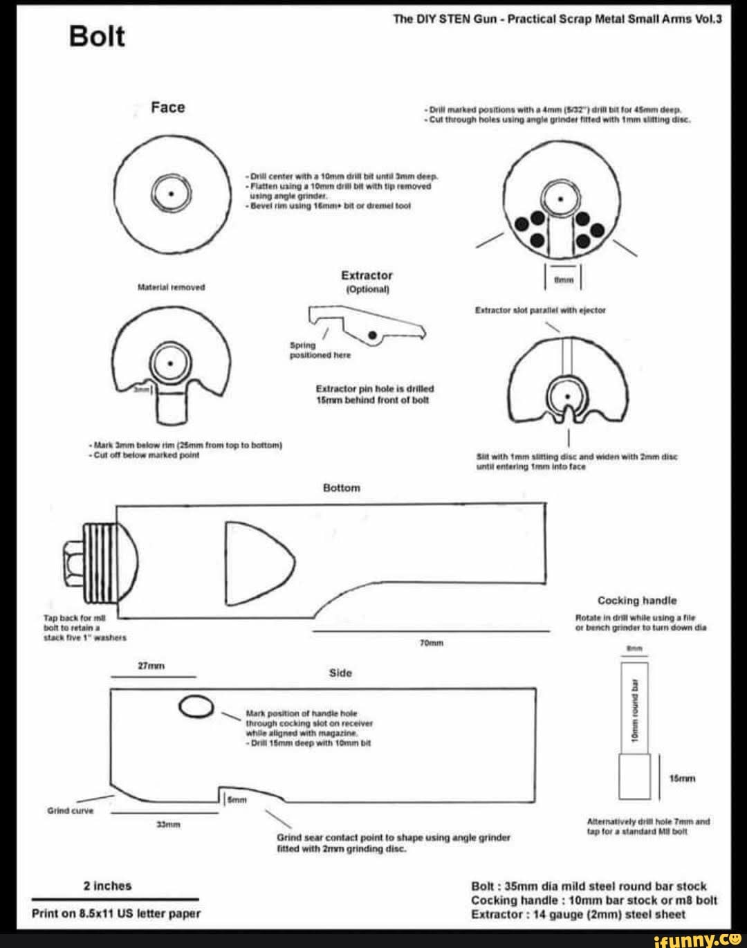 The DIY STEN Gun Practical Scrap Metal Small Arms Vol.3 Drill marked ...
