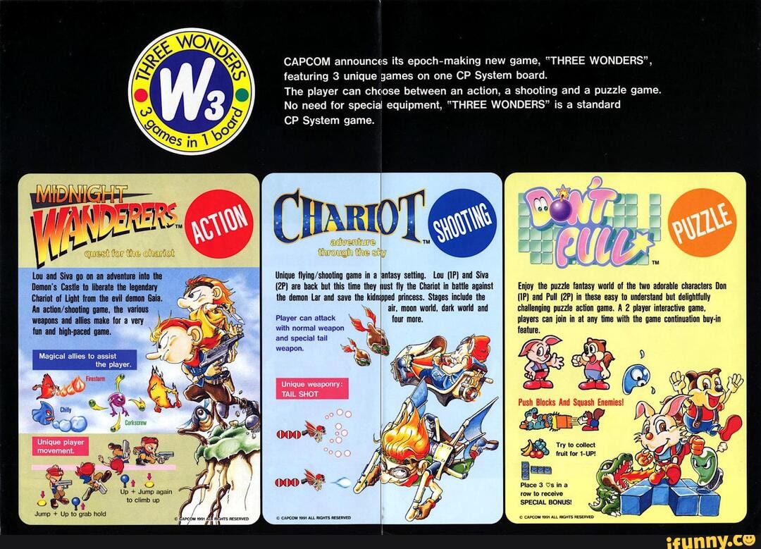 Three Wonders - Arcade - videogames advert in the early '90s (PS1 ...