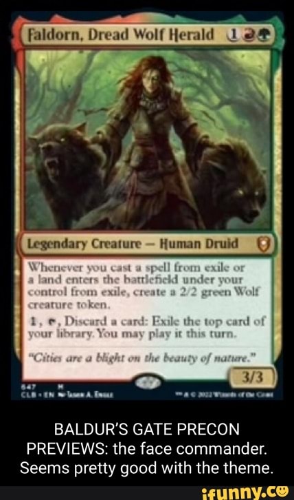 Oread Wolf Herald Legendary Creature Human Druid thie @f may of BALDUR ...