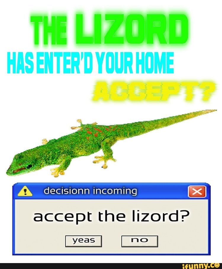 TH LIZOR HAS ENTER'D YOUR HOME decisionn incoming accept the lizordP ...