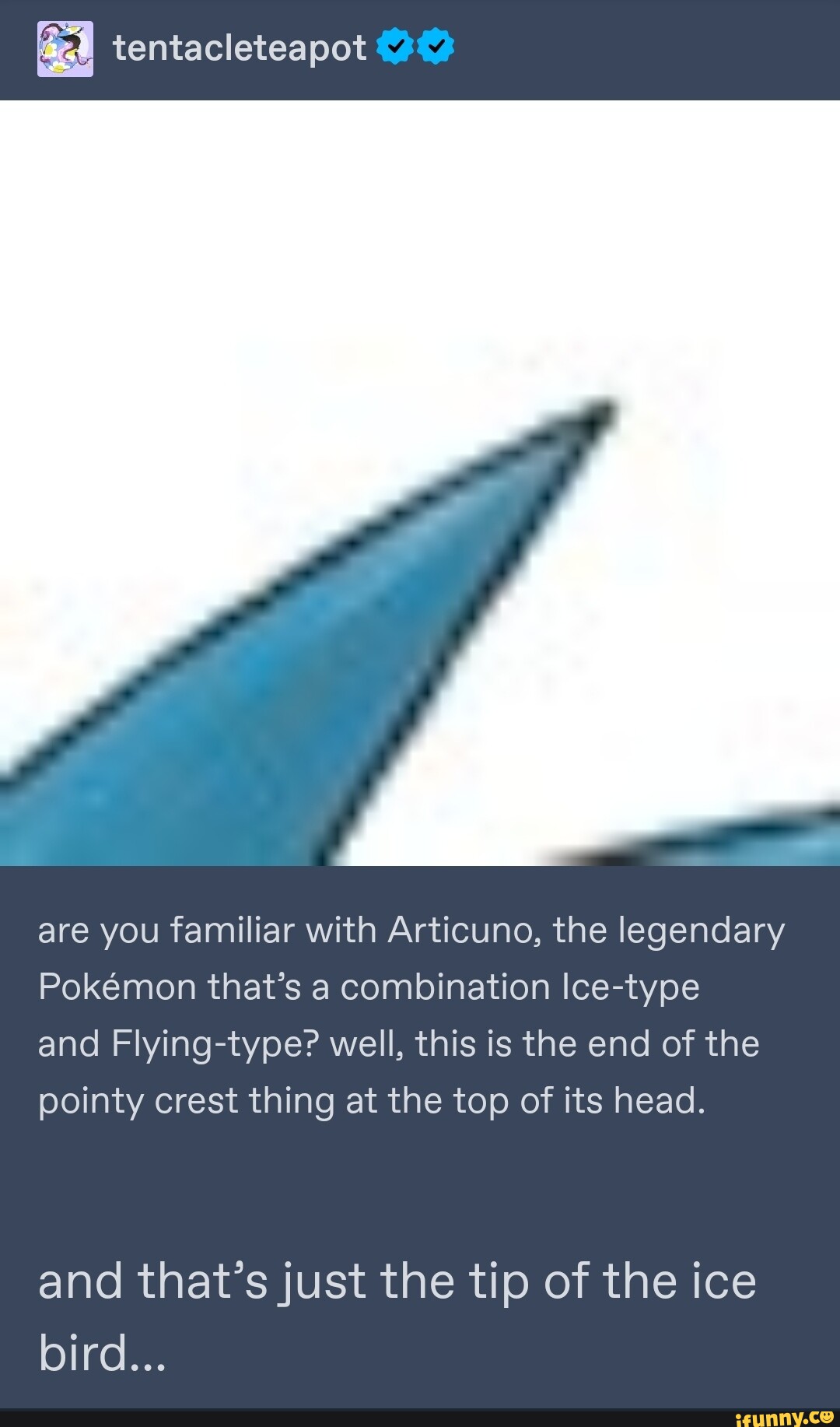 Tentacleteapot are you familiar with Articuno, the legendary Pokemon ...