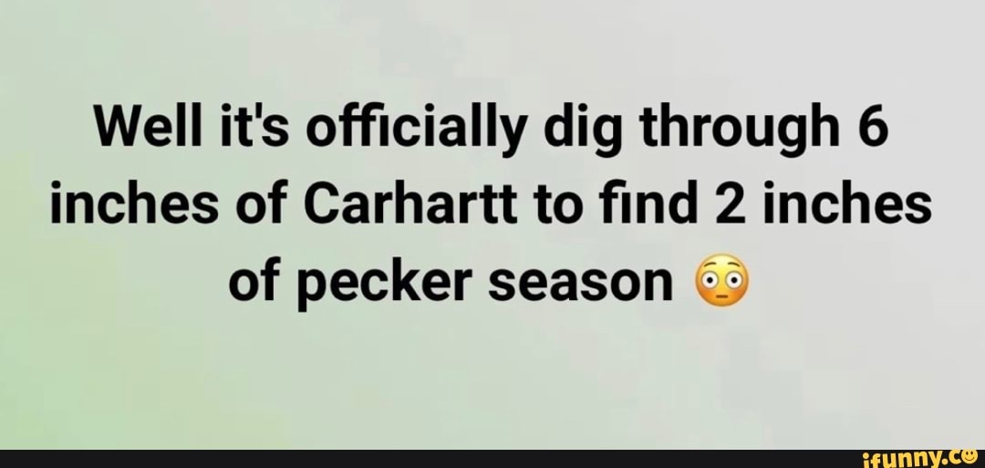 Well it's officially dig through 6 inches of Carhartt to find 2 inches ...