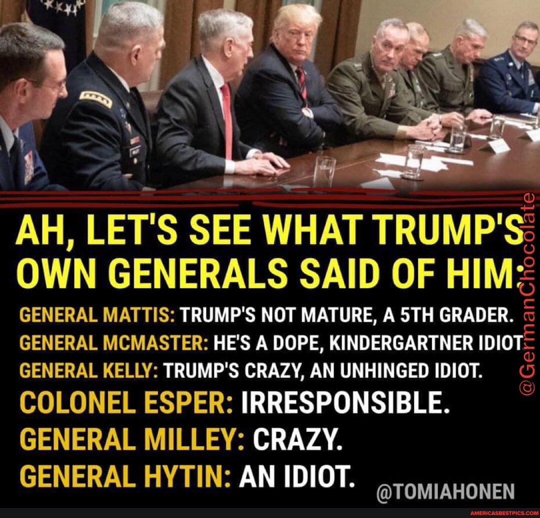 AH, LET'S SEE WHAT TRUMP'S: OWN GENERALS SAID OF HIM: GENERAL MATTIS ...