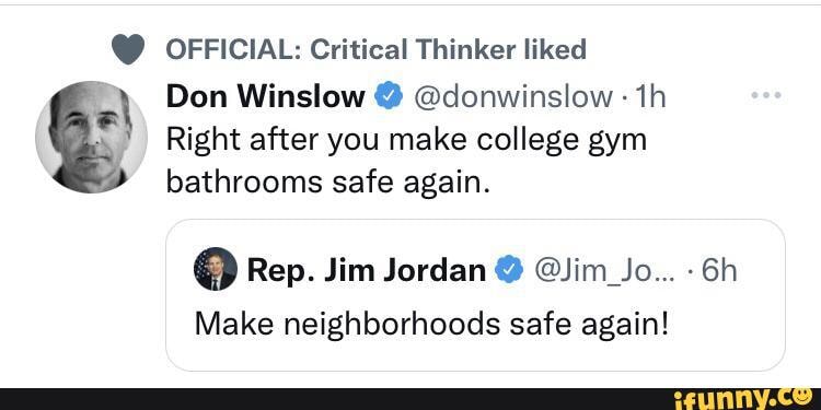 @ OFFICIAL: Critical Thinker liked Don Winslow @ @donwinslow th Right ...