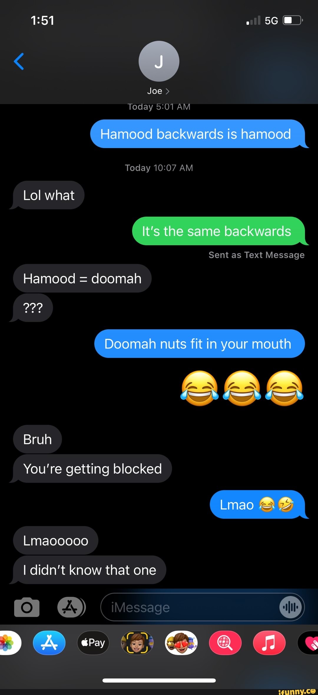 568 Joe > Today AM (Hamood backwards is hamood Today AM It's the same ...