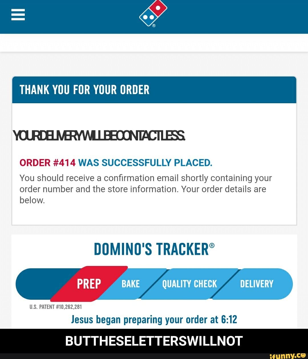 THANK YOU FOR YOUR ORDER ORDER #414 WAS SUCCESSFULLY PLACED. You should ...