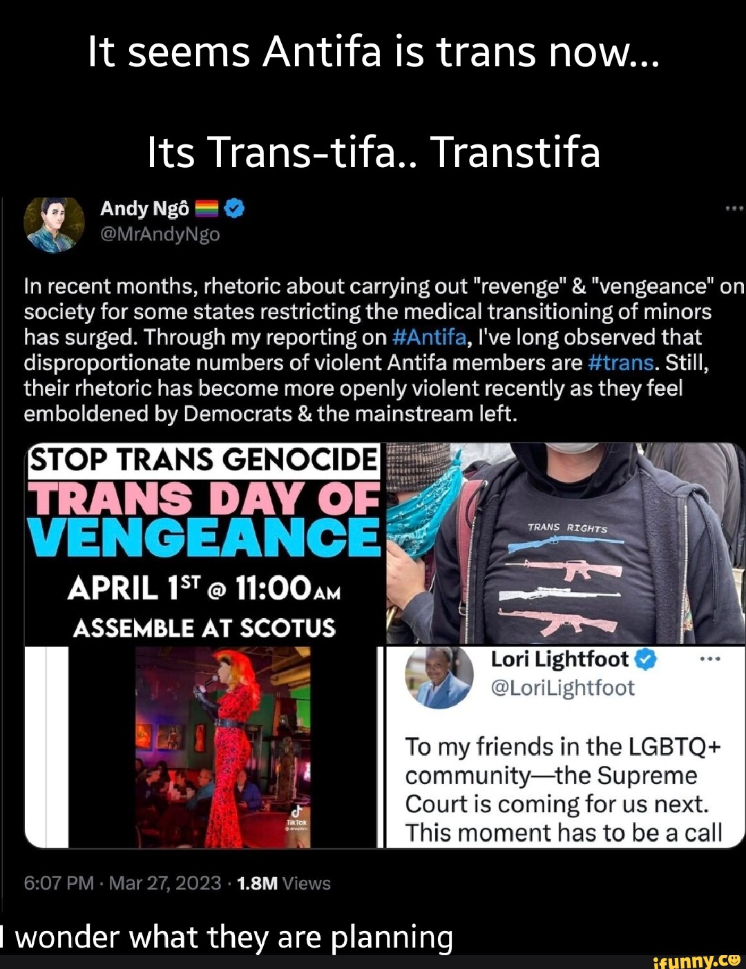 It seems Antifa is trans now... Its Trans-tifa.. Transtifa In recent ...
