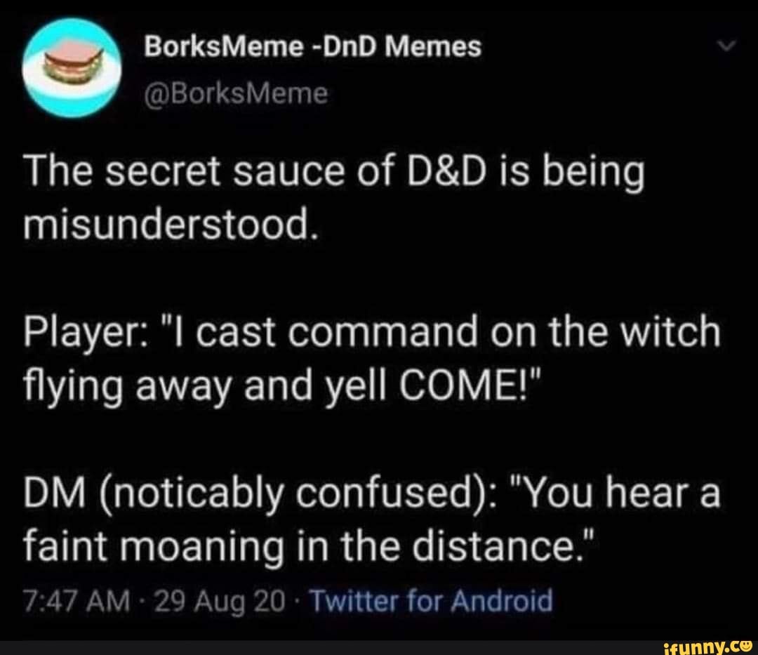 BorksMeme -DnD Memes @BorksMeme The secret sauce of is being ...