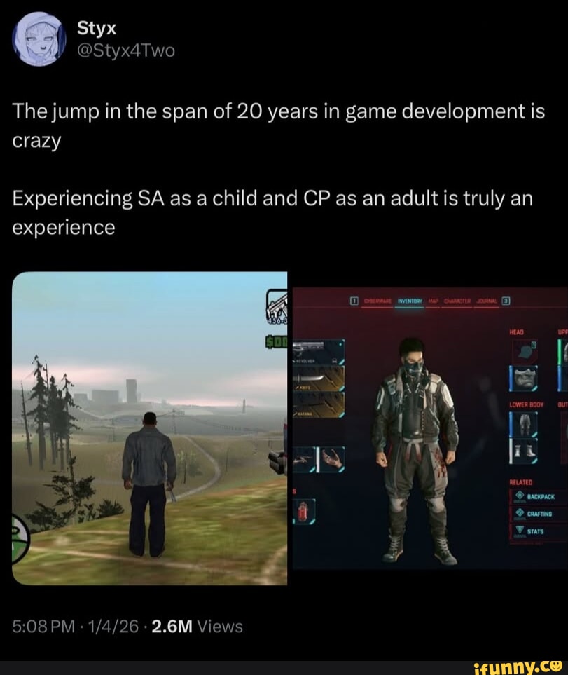 The jump in the span of 20 years in game development is crazy ...