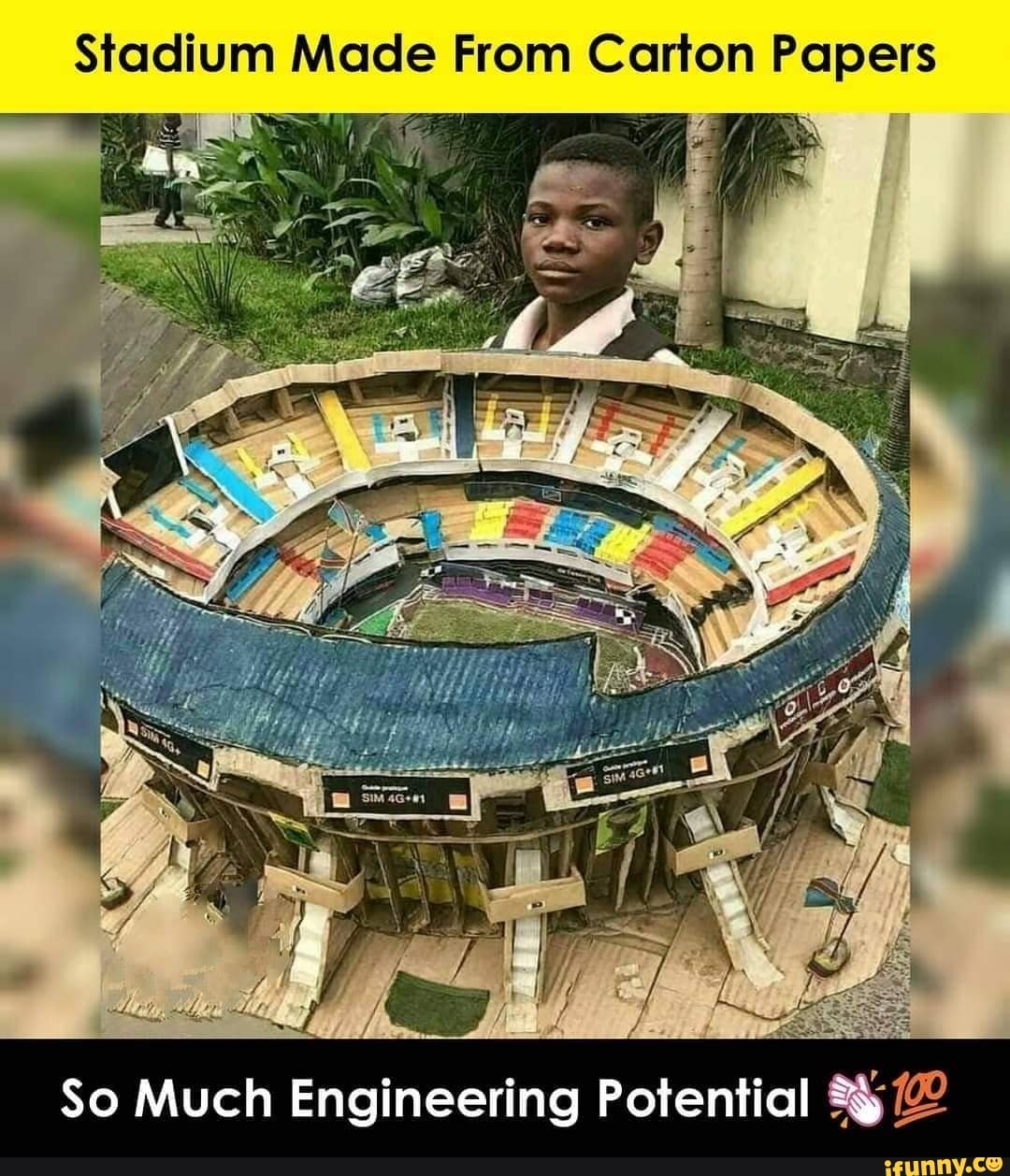 Stadium made from carton papers! - Stadium Made From Carton Papers So ...